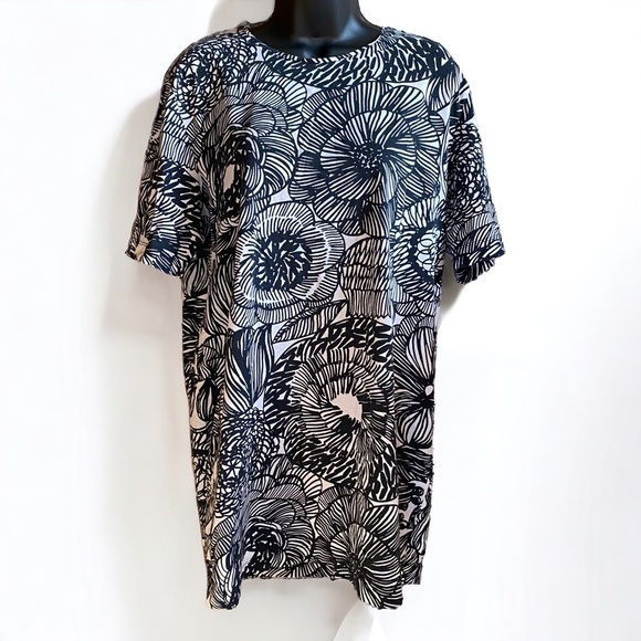 Marimekko | Dresses | Marimekko Vilke Shift Mini Dress Tunic Black ...